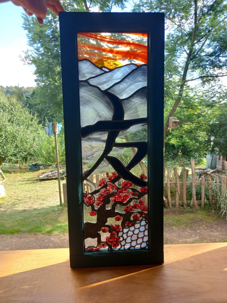 Japanese inspired stained glass commission - Clearsands Stained Glass